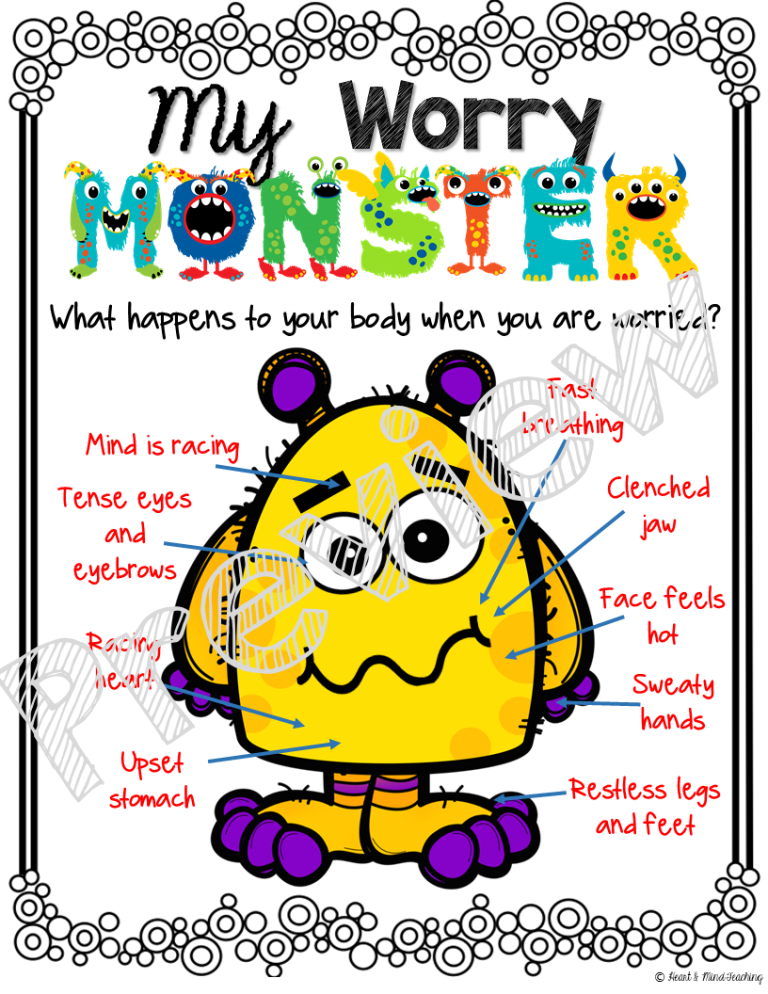 My Worry Monster activity - Heart and Mind Teaching