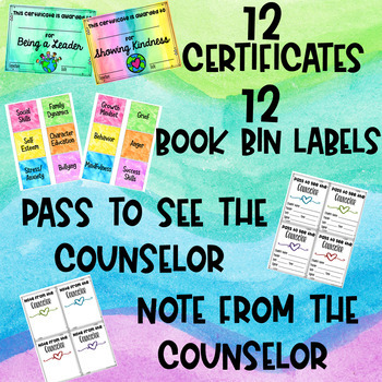 School Counselor Classroom Office Decor Set Watercolor - Heart and Mind ...