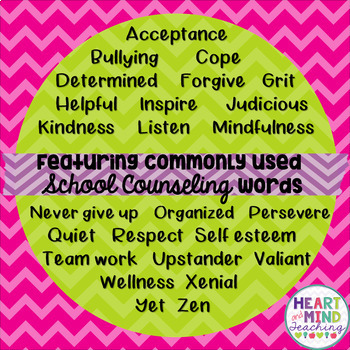 School Counseling themed Alphabet Line posters, office decor - Heart ...