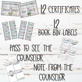 School Counselor Classroom Office Decor Farmhouse Floral theme - Heart ...