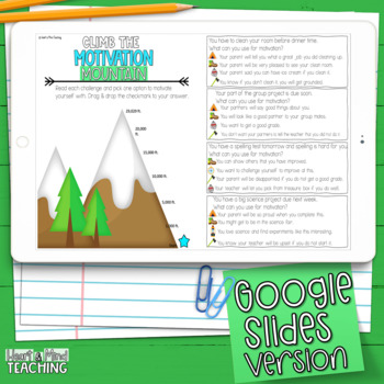 Climb the Motivation Mountain for google slides distance learning ...