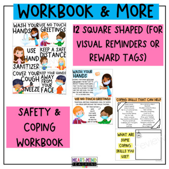 COVID 19 Safety Posters & Coping Workbook for Google Classroom - Heart ...