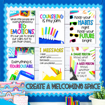 School Counseling Office Decor - SEL posters - Heart and Mind Teaching