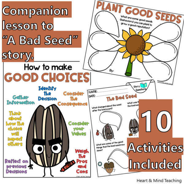 The Bad Seed Book Companion Lesson - Behavior - Heart and Mind Teaching