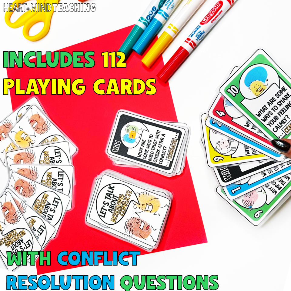 Conflict Resolution Card Game - SEL playing cards - Heart and Mind Teaching