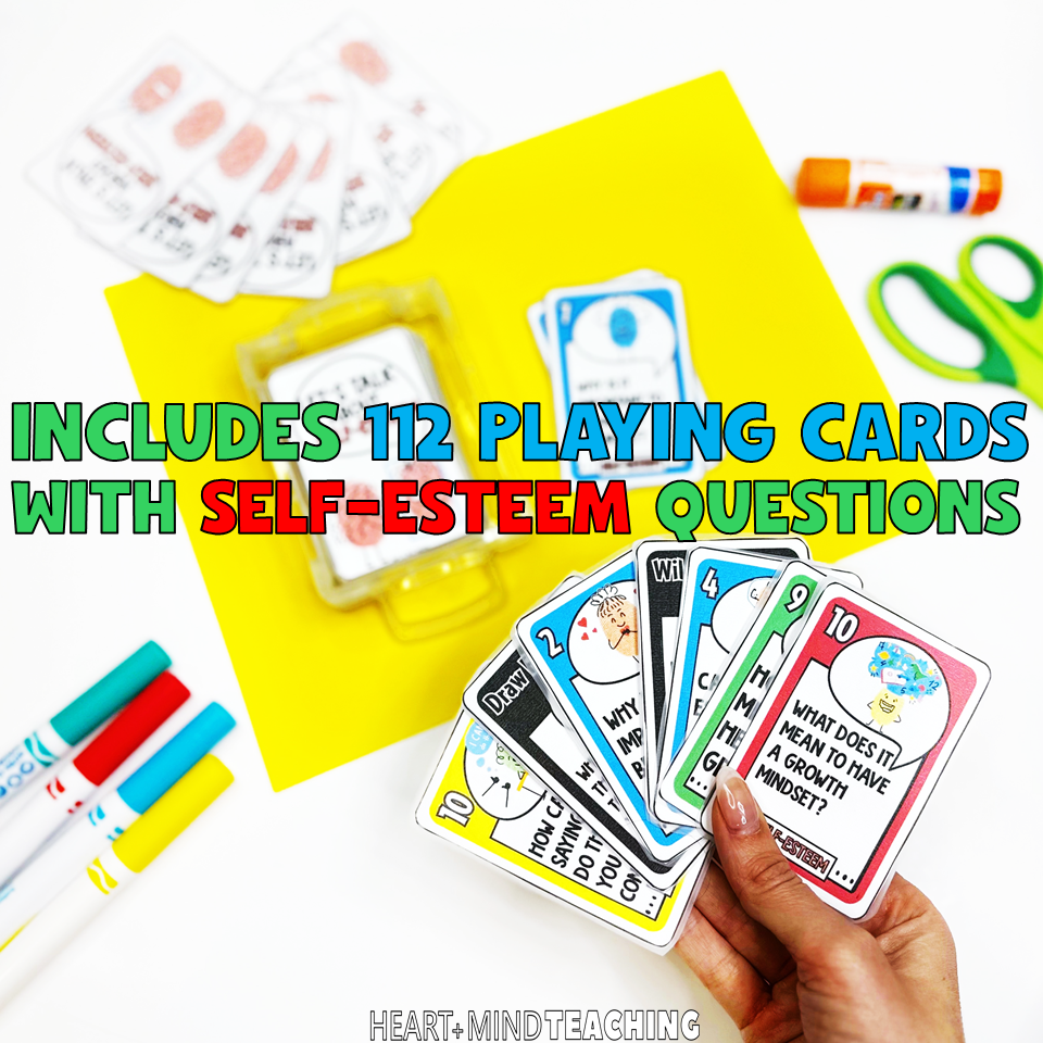Self-Esteem Card Game - SEL playing cards - Heart and Mind Teaching