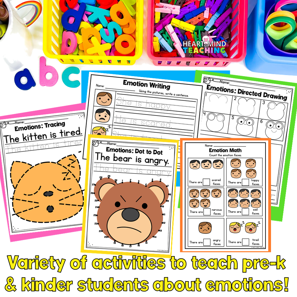 Pre-k and Kindergarten Emotions activities - Heart and Mind Teaching