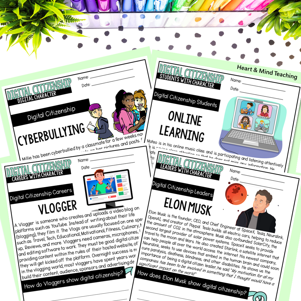 Digital Citizenship - Middle School Character Education - Heart and ...