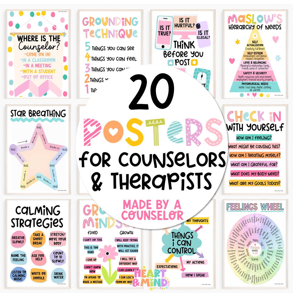 20 Posters for Counselors & Therapists - Classroom & Office Decor ...