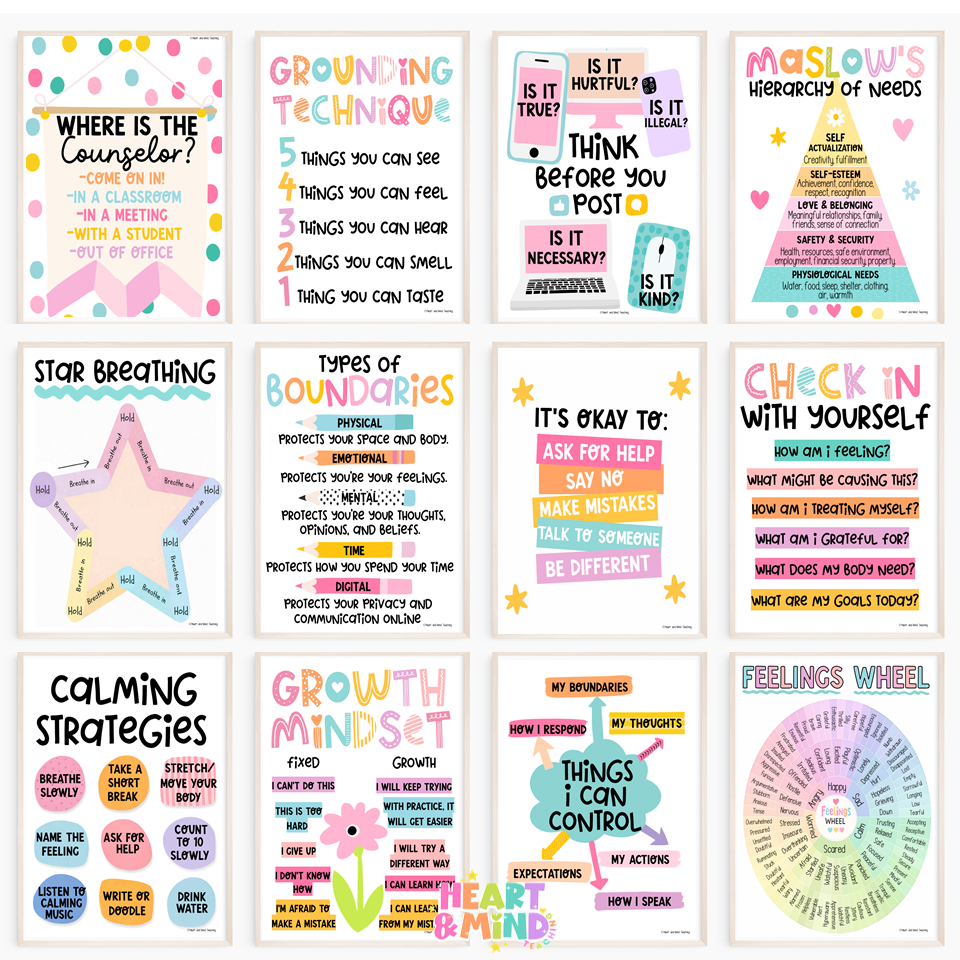 20 Posters for Counselors & Therapists - Classroom & Office Decor ...